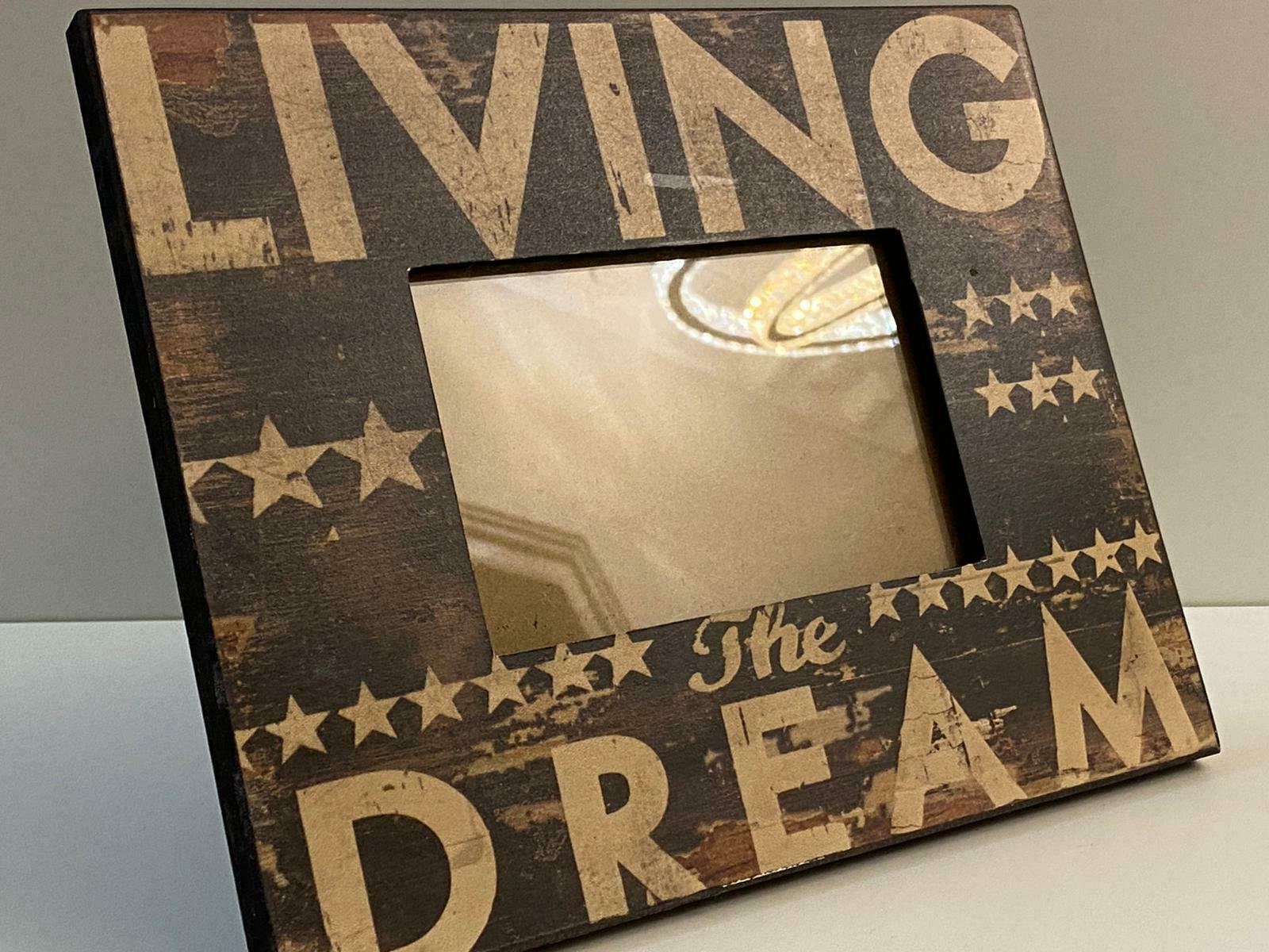 Living The Dream Wooden Picture Frame 1792 | Etsy