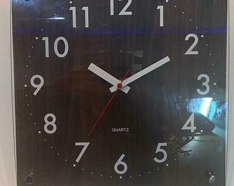 Square Glass Clock | Etsy