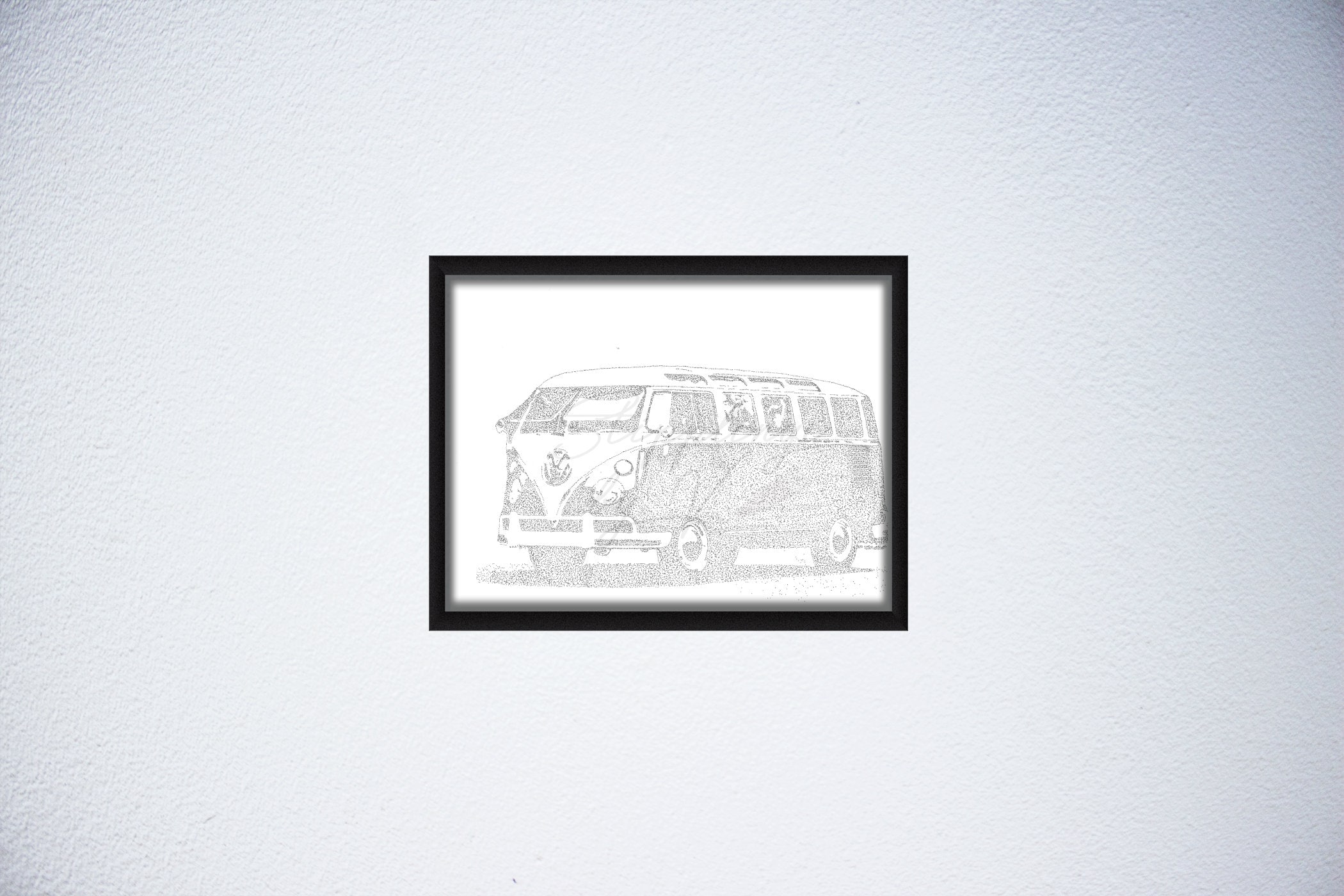VW Bus Stippling Print - Etsy
