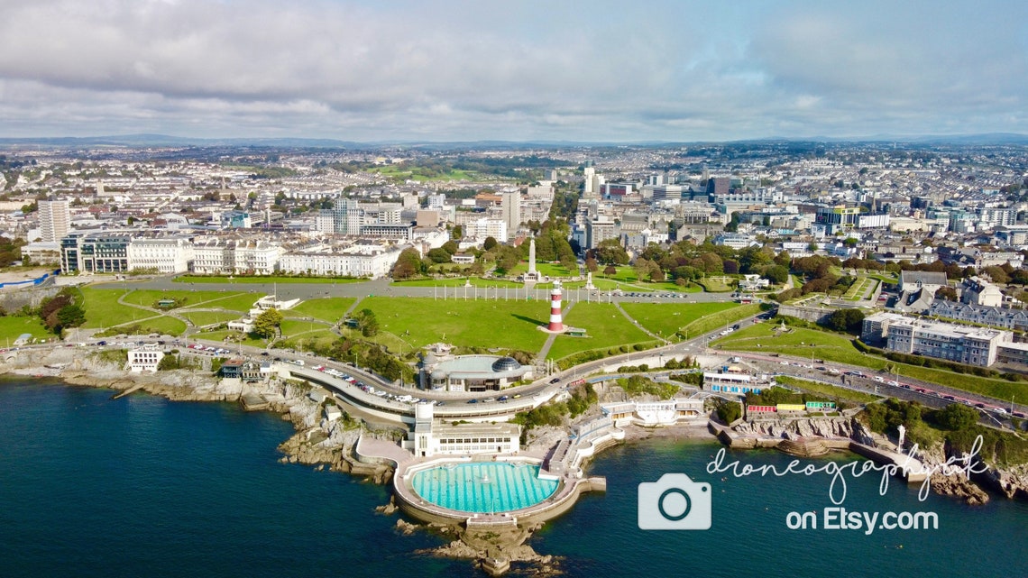 Plymouth Hoe Plymouth Aerial Drone Photography Print Limited | Etsy