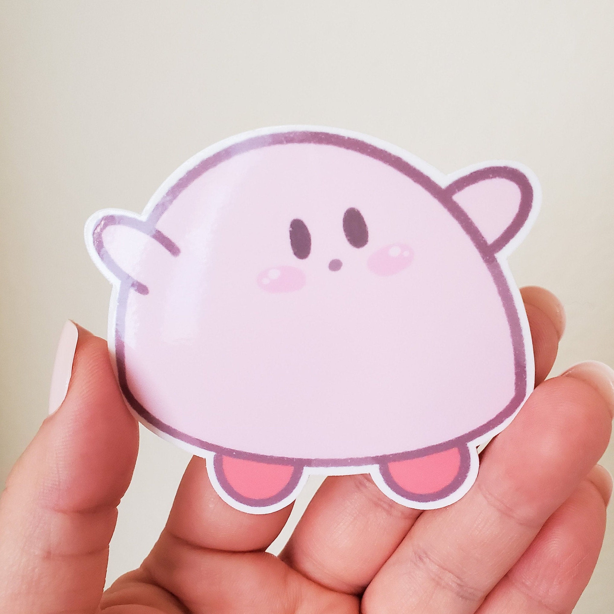 Chonky Kirby Chibi Vinyl Sticker Weatherproof Cute Decal | Etsy