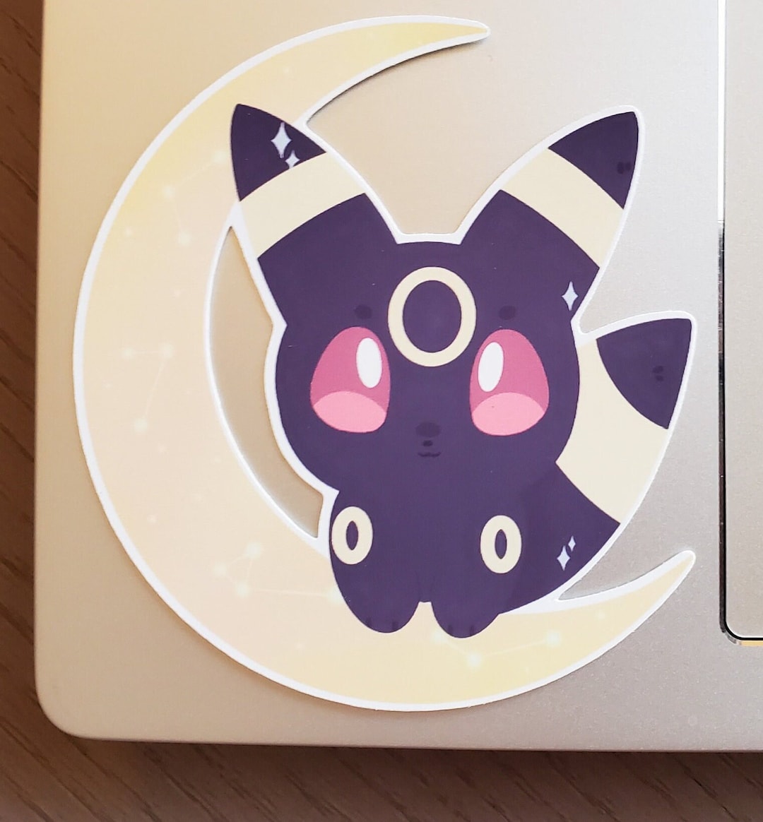 Umbreon Chibi Sticker | Kawaii Eeveelution, Weatherproof Vinyl - Etsy