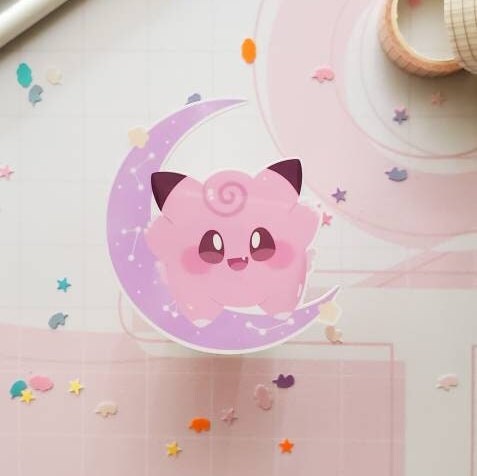 Clefairy Sticker, Kawaii Weatherproof Vinyl Decal - Etsy