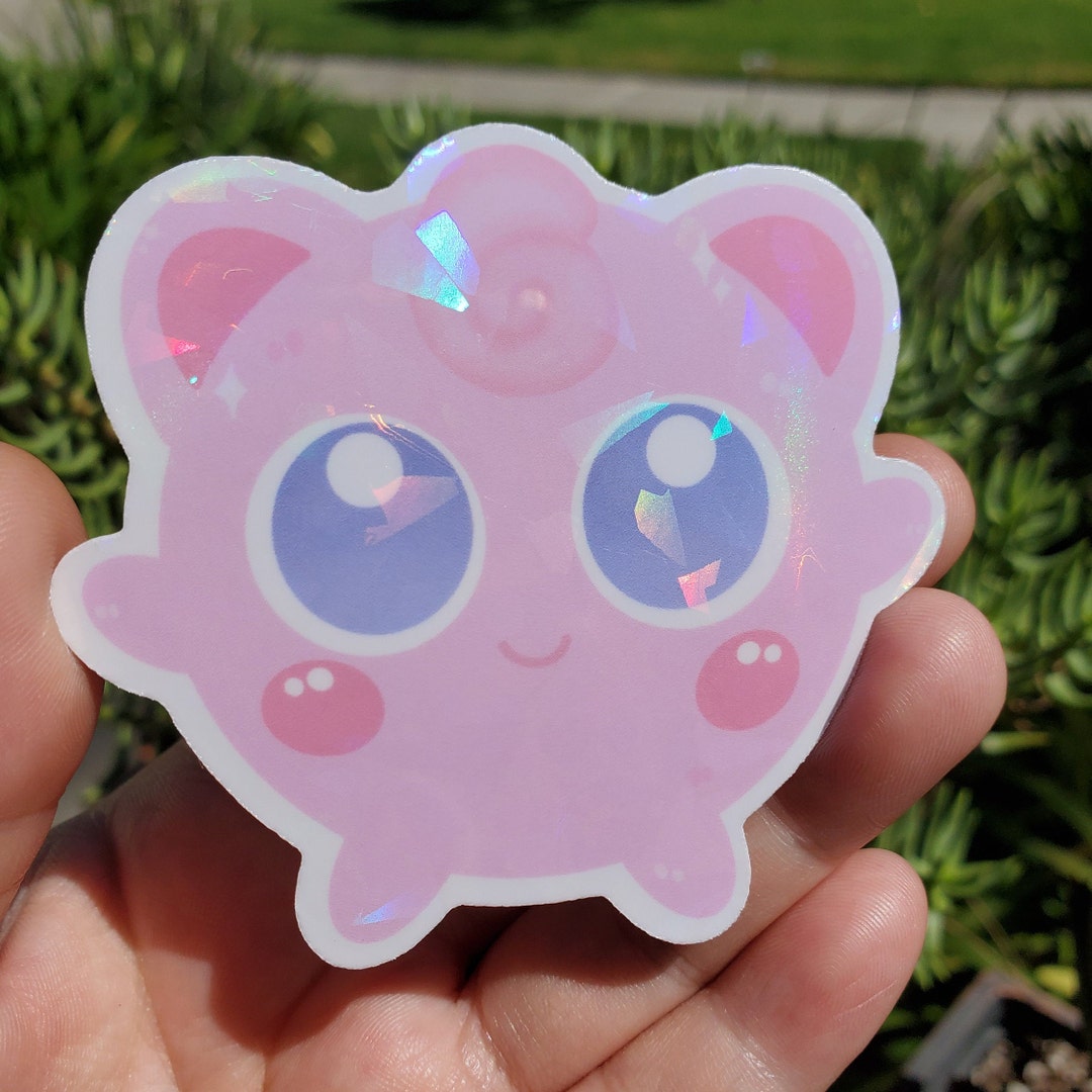 Holographic Jigglypuff Chibi Sticker - Waterproof Vinyl Decal - Etsy