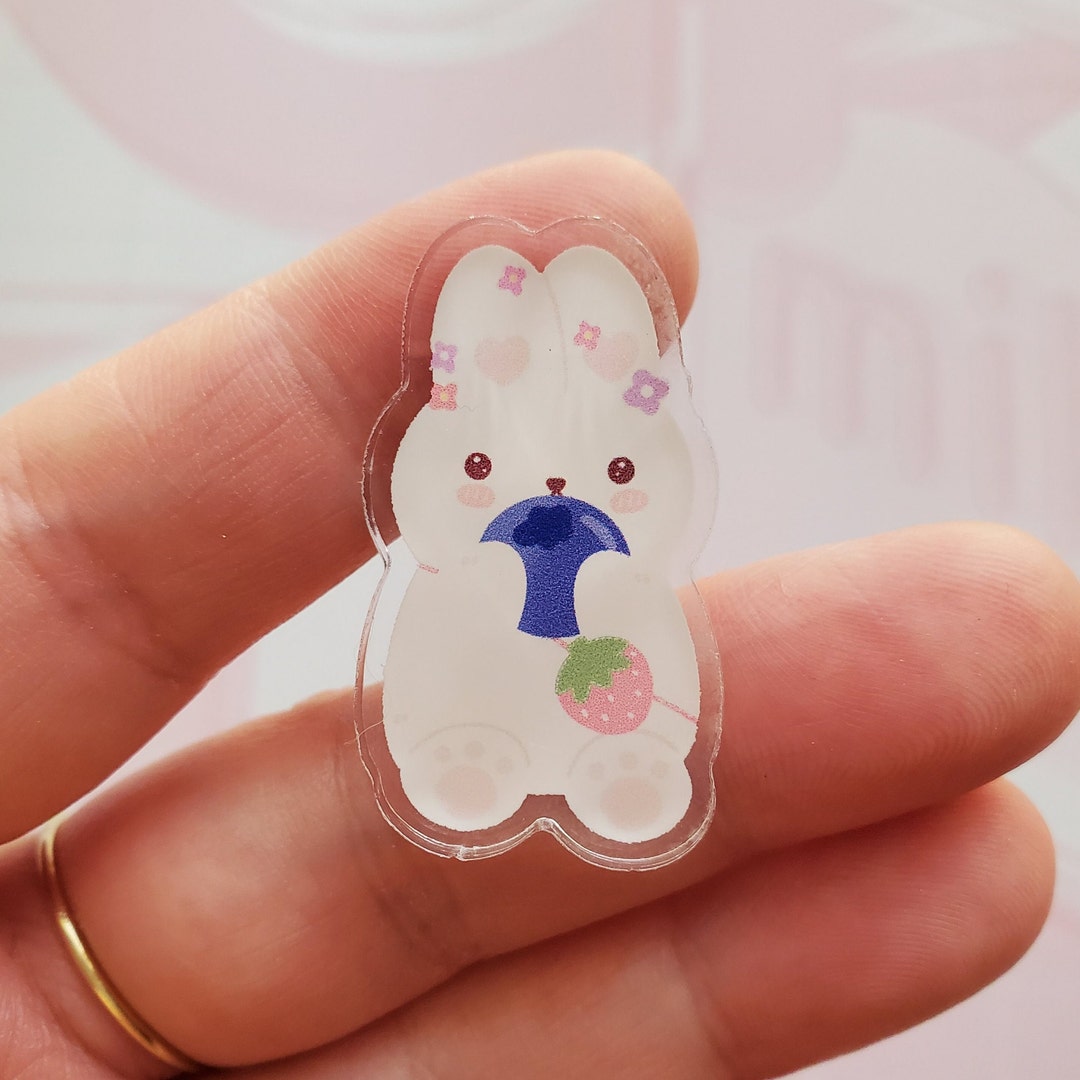 Cute Bunny Acrylic Pin, Kawaii Gift, Bunny Pin Badge, Cute Pins ...