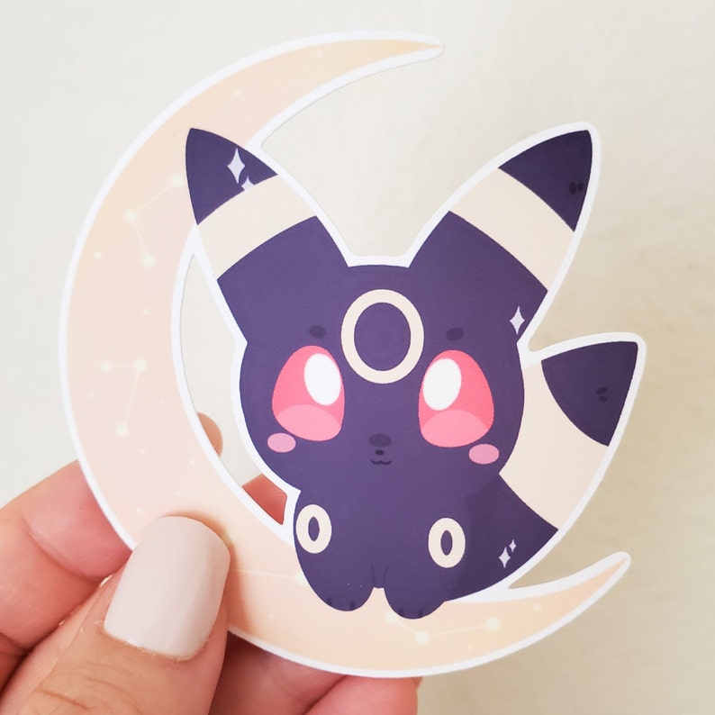 Umbreon Chibi Sticker | Kawaii Eeveelution, Weatherproof Vinyl - Etsy