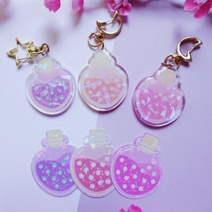 Kawaii Potions Acrylic Charms Plus Sticker Set 3, Holographic Potion ...
