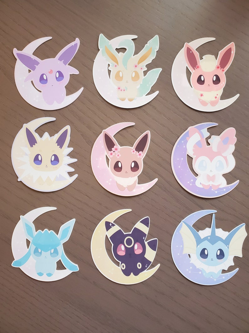 Espeon Chibi Sticker, Eeveelution Waterproof Vinyl Decal - Etsy