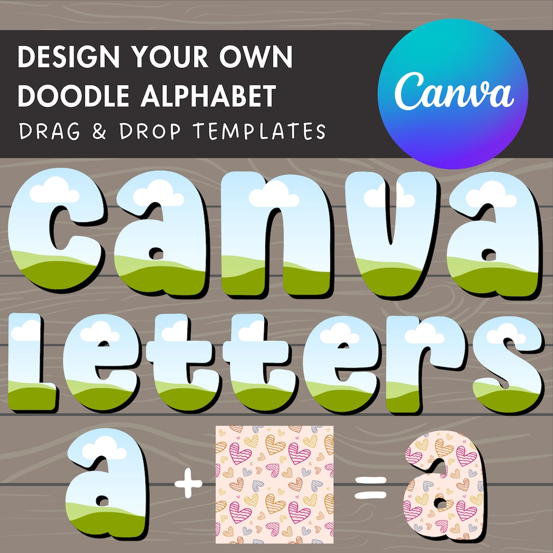 Design Your Own Doodle Letters on Canva, Doodle Alphabet Canva Template ...