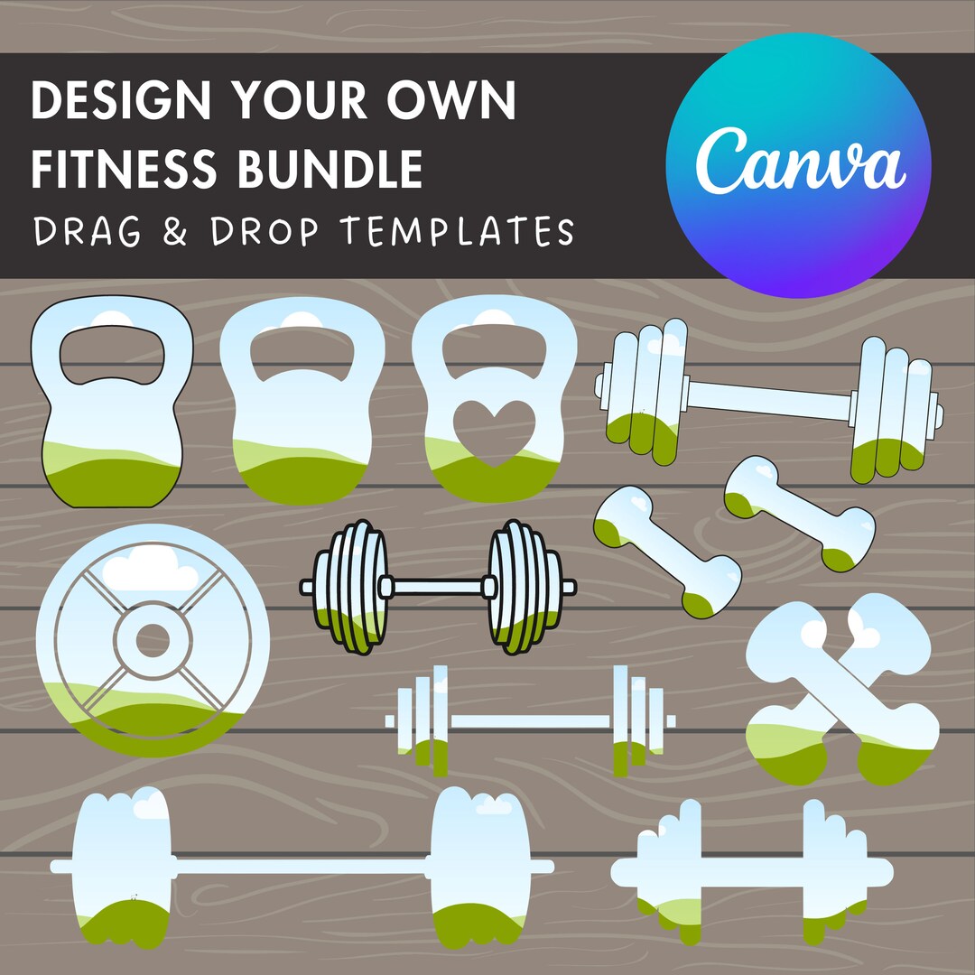 Design Your Own Fitness Canva Frames, Gym Canva Template, Drag and Drop ...