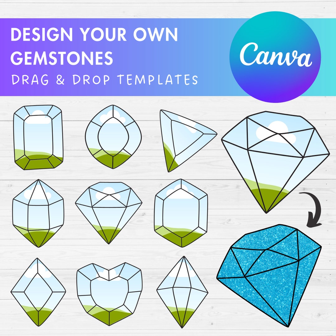 Design Your Own Gemstones Canva Frames, Diamond Canva Template, Canva ...