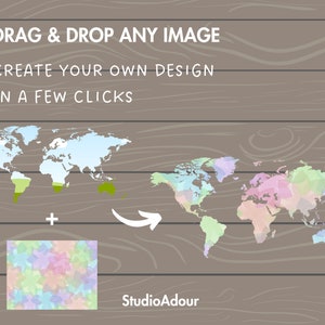 Design Your Own World Map on Canva, Editable Canva Template, Drag and ...