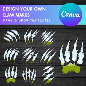 Design Your Own Claw Marks Canva Frames, Claw Scratch Canva Templates ...