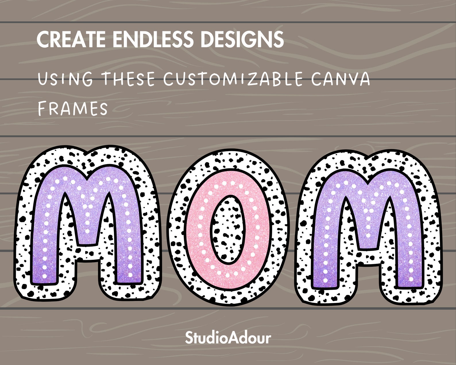 Design Your Own Dalmatian Dots Letters, Dalmatian Alphabet Canva ...
