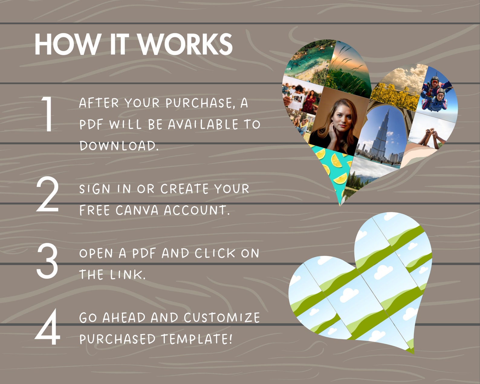 Design Your Own Heart Photo Collage in Canva, DIY Photo Collage, Drag ...