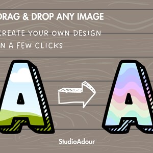 Design Your Own Chalk Alphabet on Canva, Doodle Letters Canva Frames ...