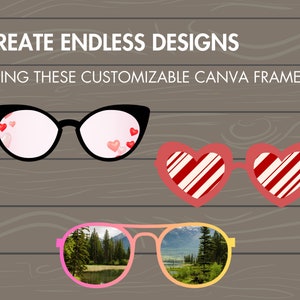 Design Your Own Sunglasses Canva Frames, Editable Eyeglasses Canva ...