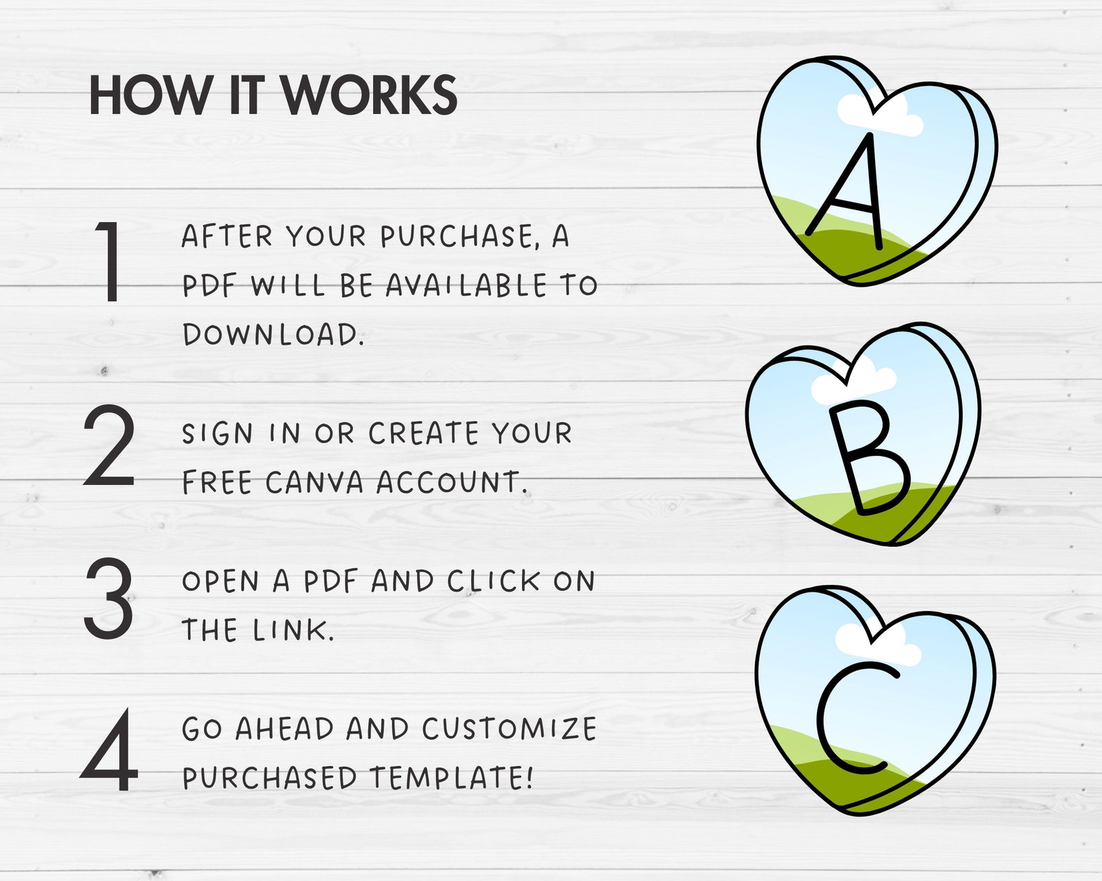 Design Your Own Heart Letters on Canva, Heart Alphabet Canva Template ...