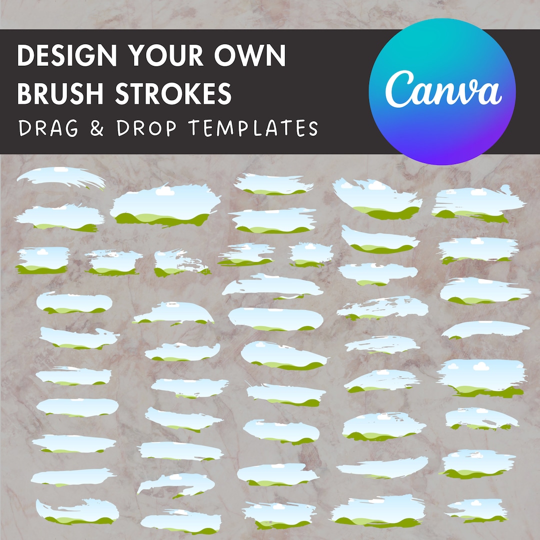 Design Your Own Brush Strokes, Paint Brush Strokes, Editable Canva ...