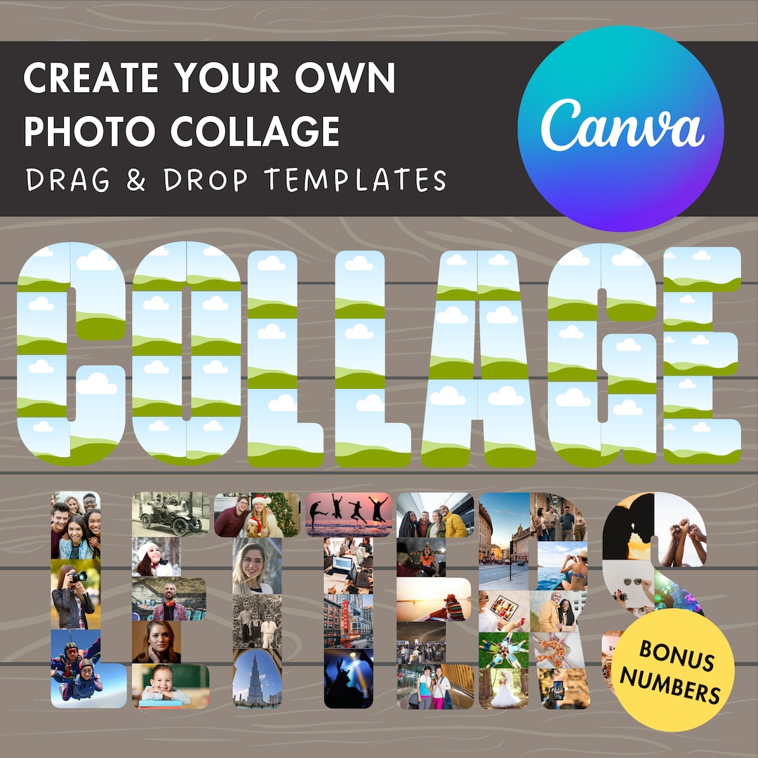 Design Your Own Photo Collage in Canva Letters & Numbers - Etsy