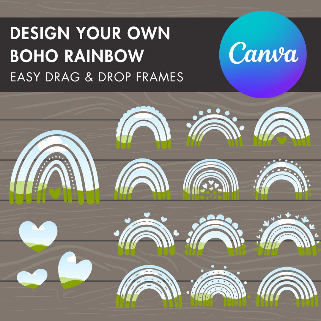 Design Your Own Boho Rainbow on Canva, Rainbow Canva Template, Editable ...