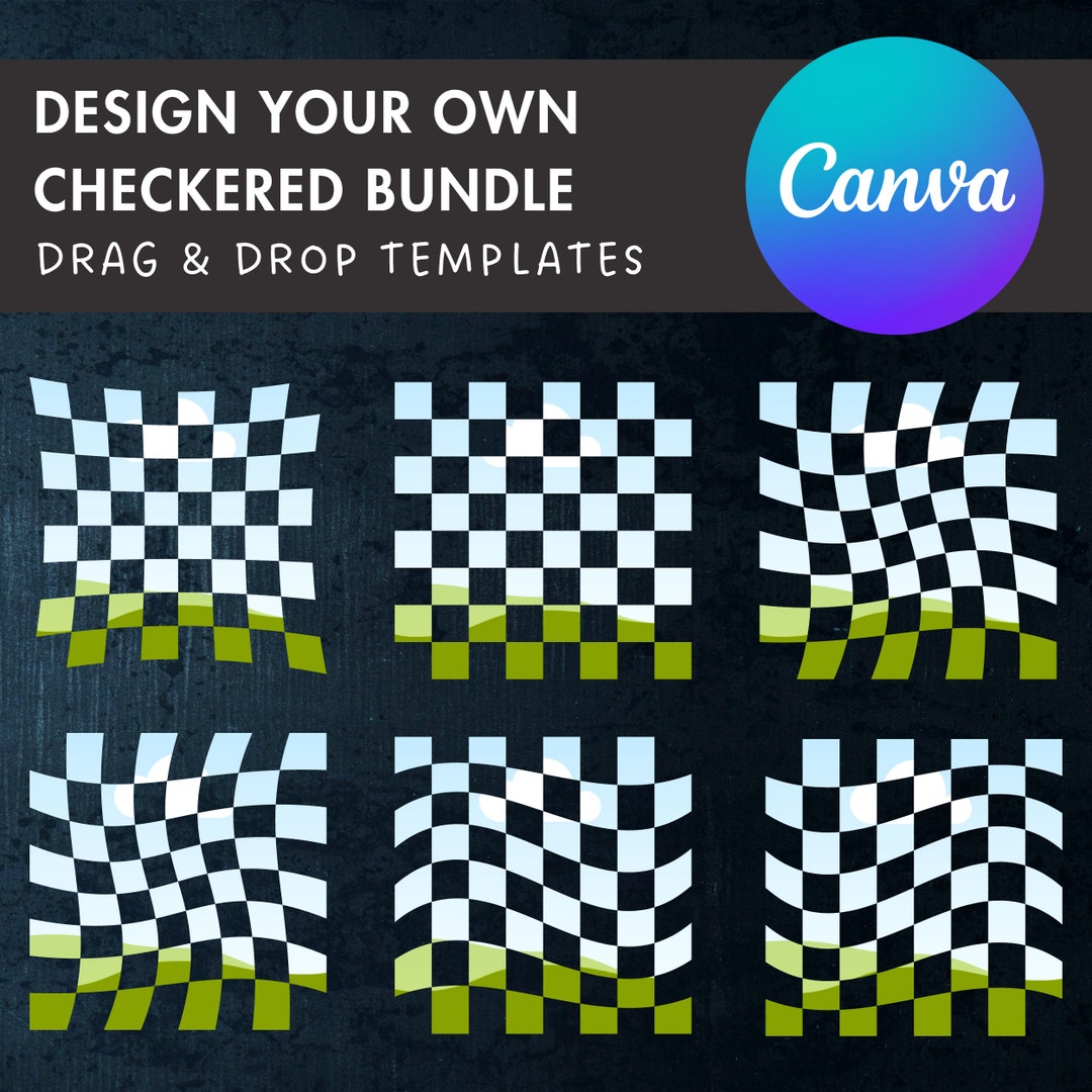 Design Your Own Checkered Canva Frames, Check Background Canva Template, Drag and Drop, Seamless ...