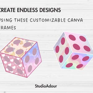 Design Your Own Cube Canva Frames, 3D Cube Canva Template, Geometric ...