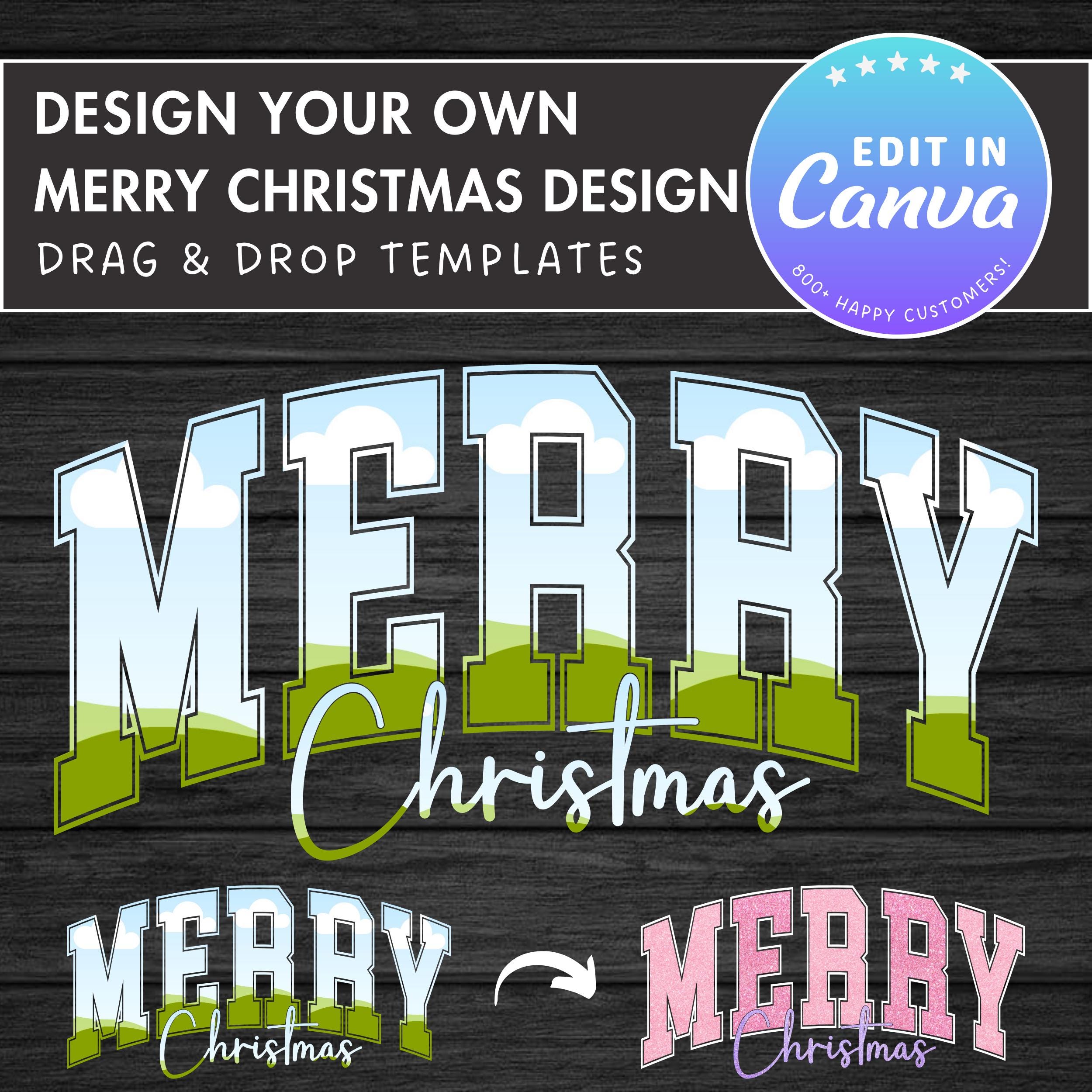 Design Your Own Merry Christmas Canva Frame, Editable Christmas Canva ...