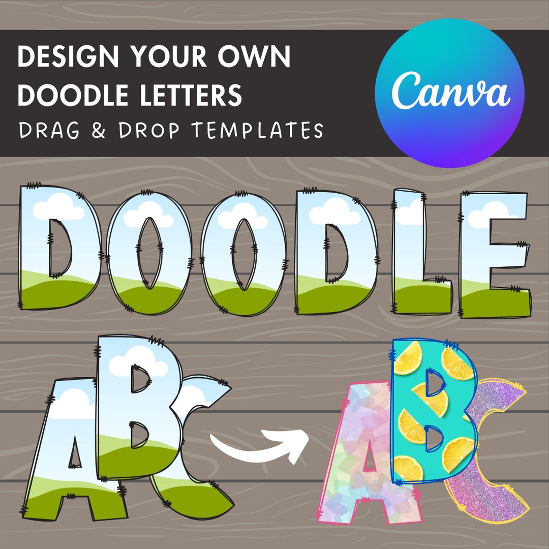 Design Your Own Uppercase Doodle Letters on Canva, Uppercase Doodle ...