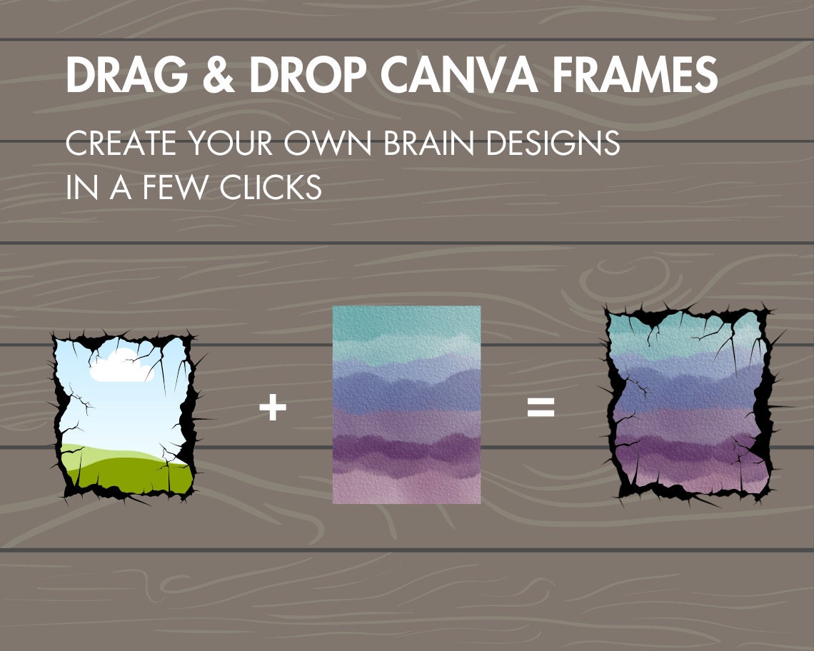 Design Your Own Cracked Edges, Canva Frames Bundle, Broken Canva ...