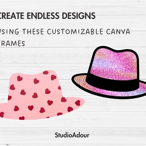 Design Your Own Hats, Canva Frames Bundle, Classic Hat Canva Template ...