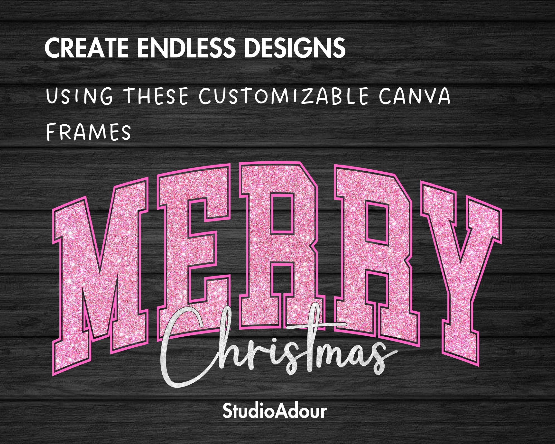 Design Your Own Merry Christmas Canva Frame, Editable Christmas Canva ...