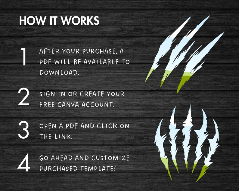 Design Your Own Claw Marks Canva Frames, Claw Scratch Canva Templates ...