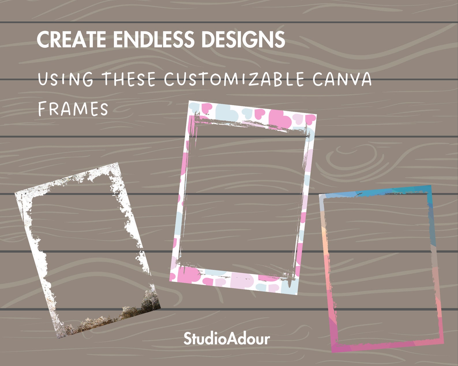 Design Your Own Grunge Edge Canva Frames, Grunge Border Canva Templates ...