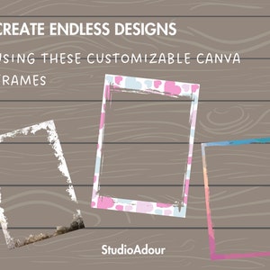 Design Your Own Grunge Edge Canva Frames, Grunge Border Canva Templates ...