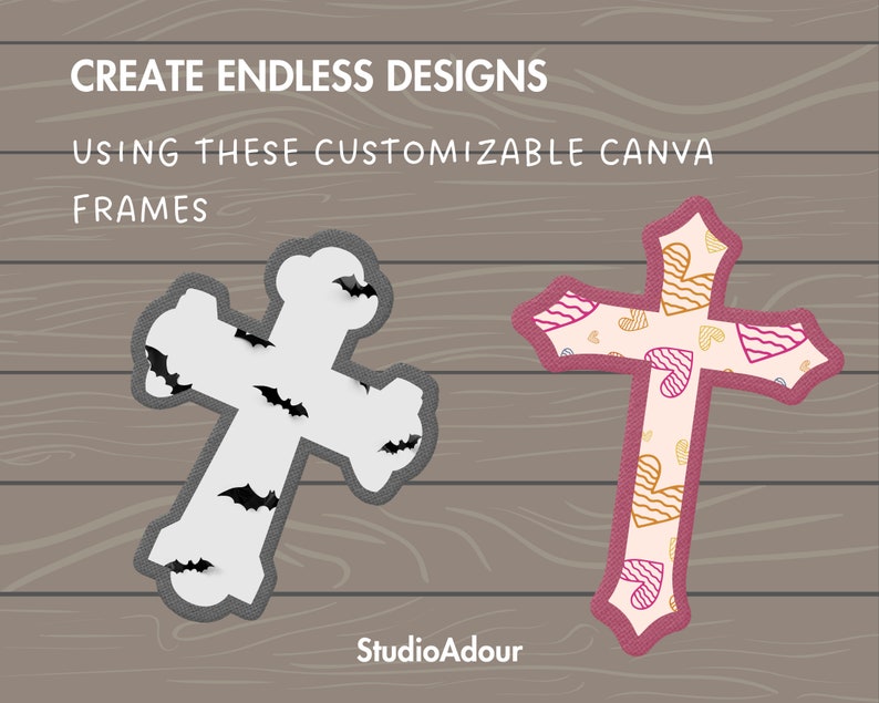 Design Your Own Faux Embroidery Cross on Canva, Religious Cross Canva ...