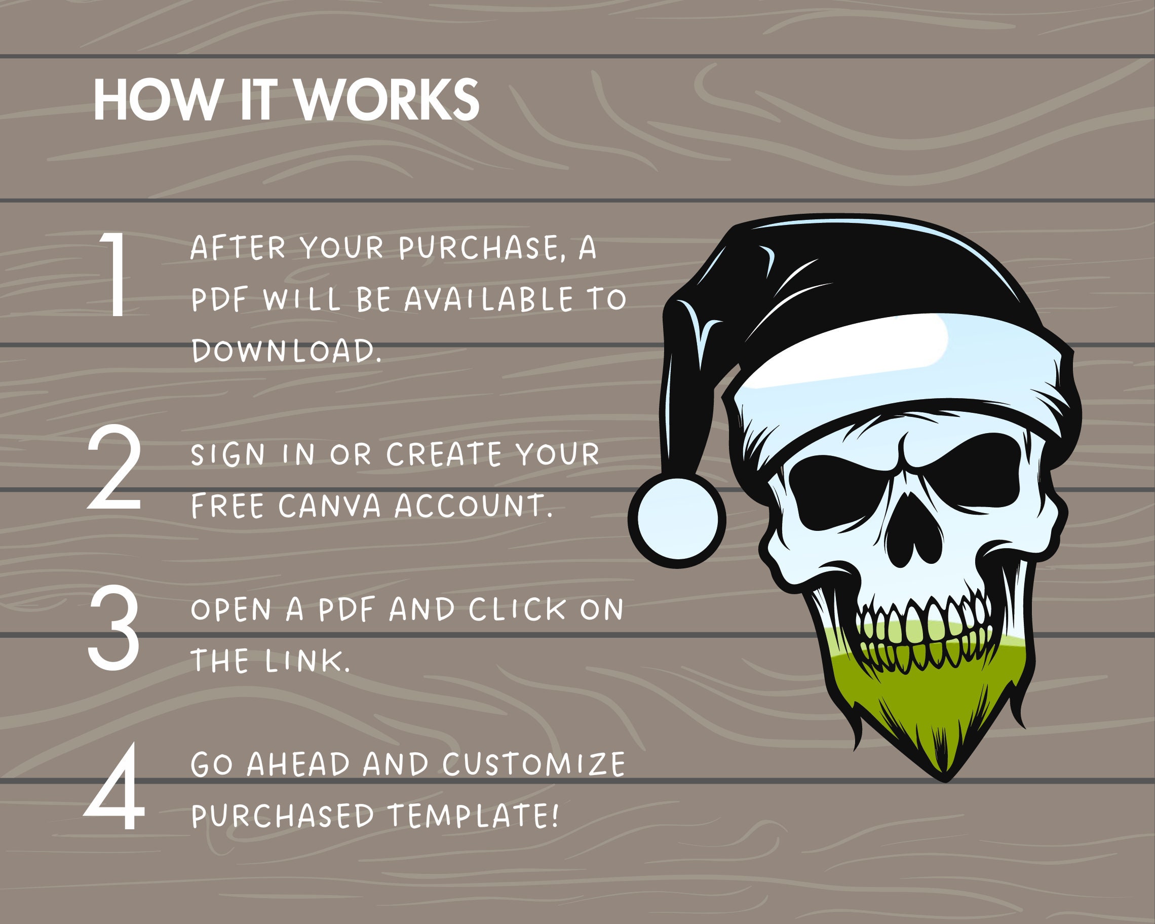 Design Your Own Skull Head on Canva, Editable Skull Canva Template ...
