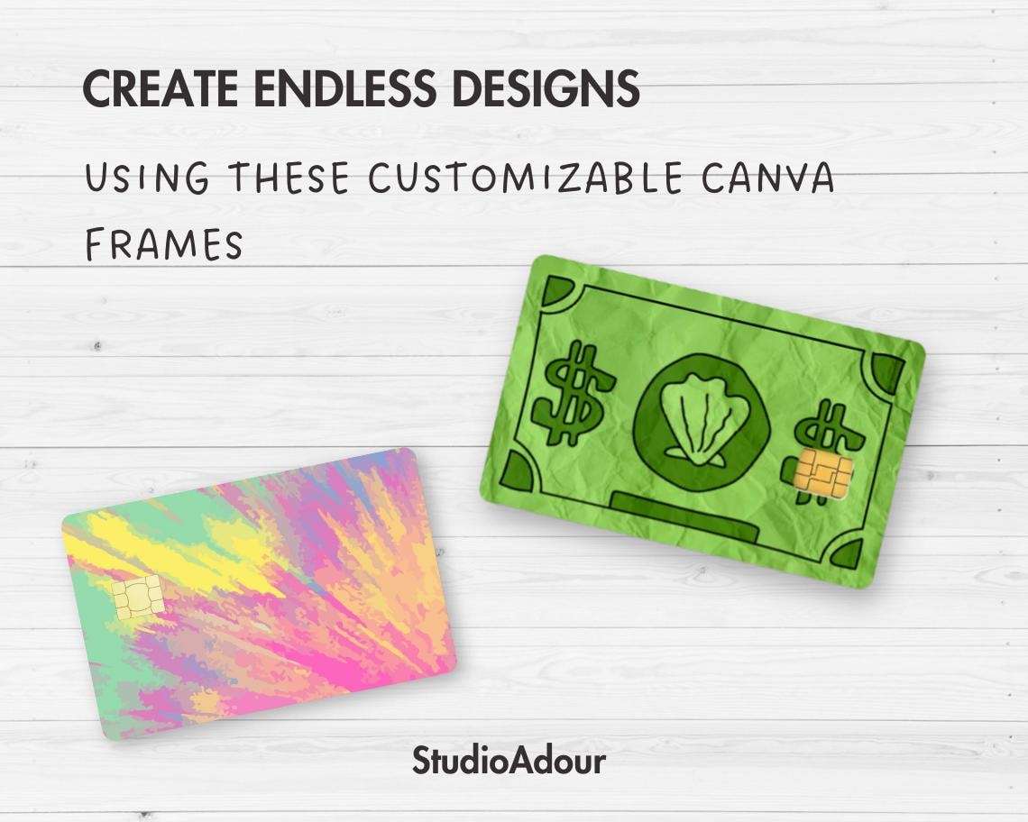 Credit Card Skin Editable Canva Template, Easy Drag and Drop, Printable ...