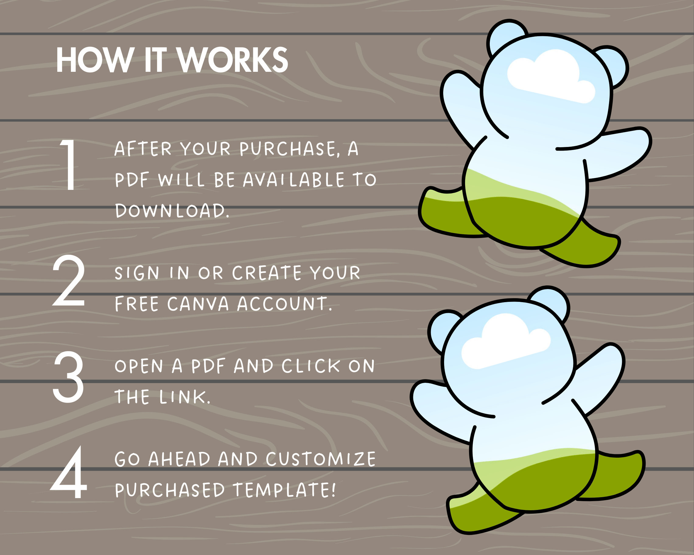 Design Your Own Teddy Bear Canva Frames, Cartoon Bear Templates, Drag ...