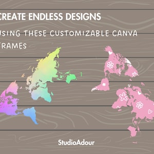 Design Your Own World Map on Canva, Editable Canva Template, Drag and ...