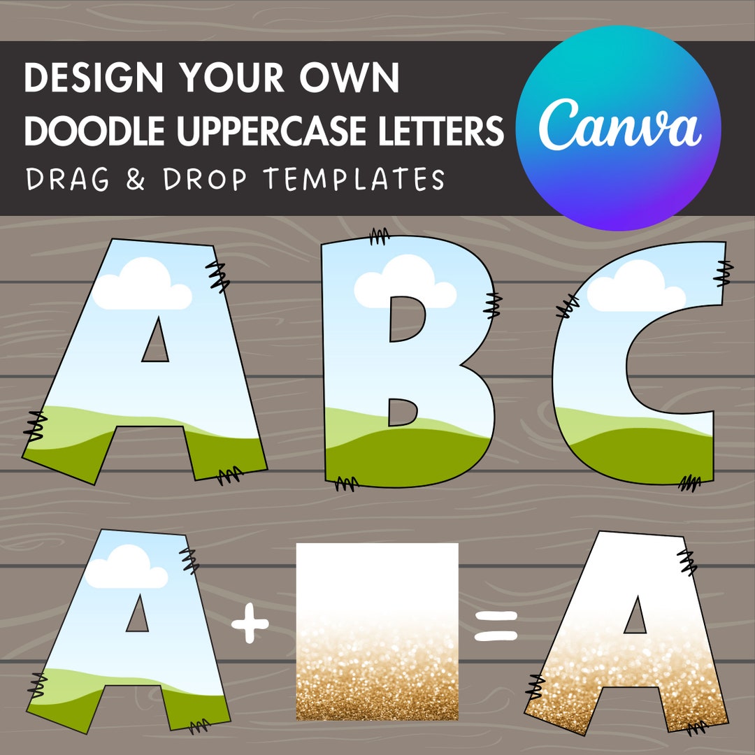 Design Your Own Doodle Letters on Canva, Editable Doodle Alphabet Canva ...