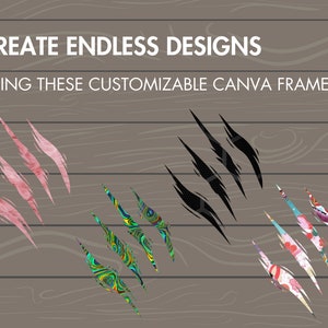 Design Your Own Claw Scratch Canva Frames, Claw Mark Canva Templates ...