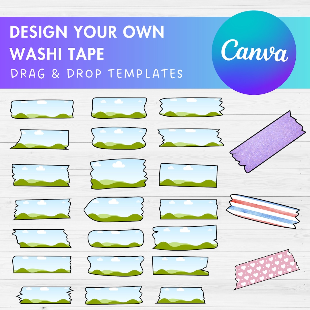 Design Your Own Washi Tape Canva Frames, Washi Tape Canva Template ...