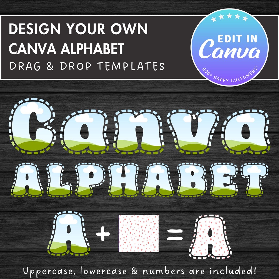 Alphabet Canva Template, Uppercase & Lowercase Letters, Canva Letter ...
