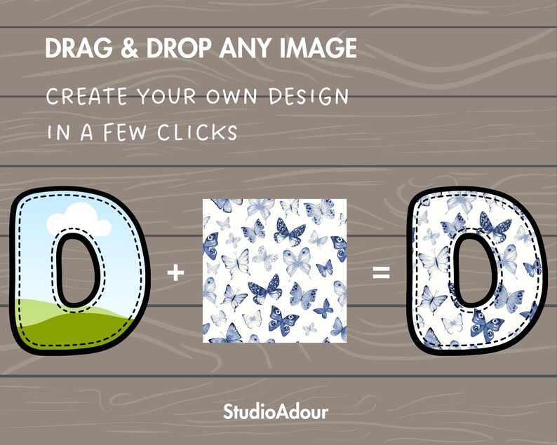 Design Your Own Stiched Letters on Canva, Doodle Letters Canva Frames ...
