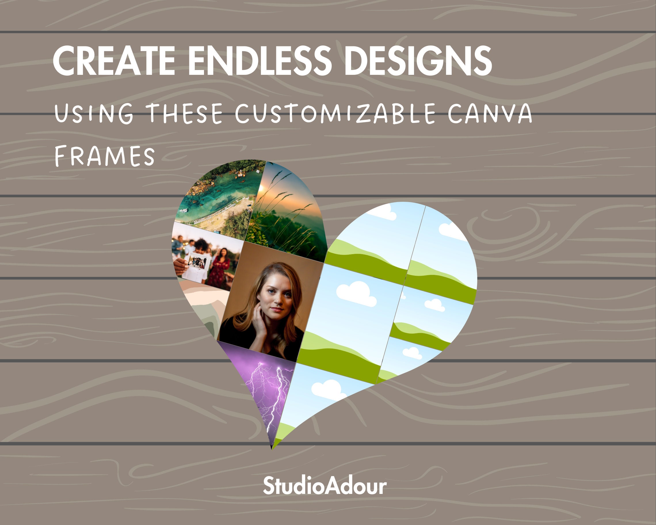 Design Your Own Heart Photo Collage in Canva, DIY Photo Collage, Drag ...