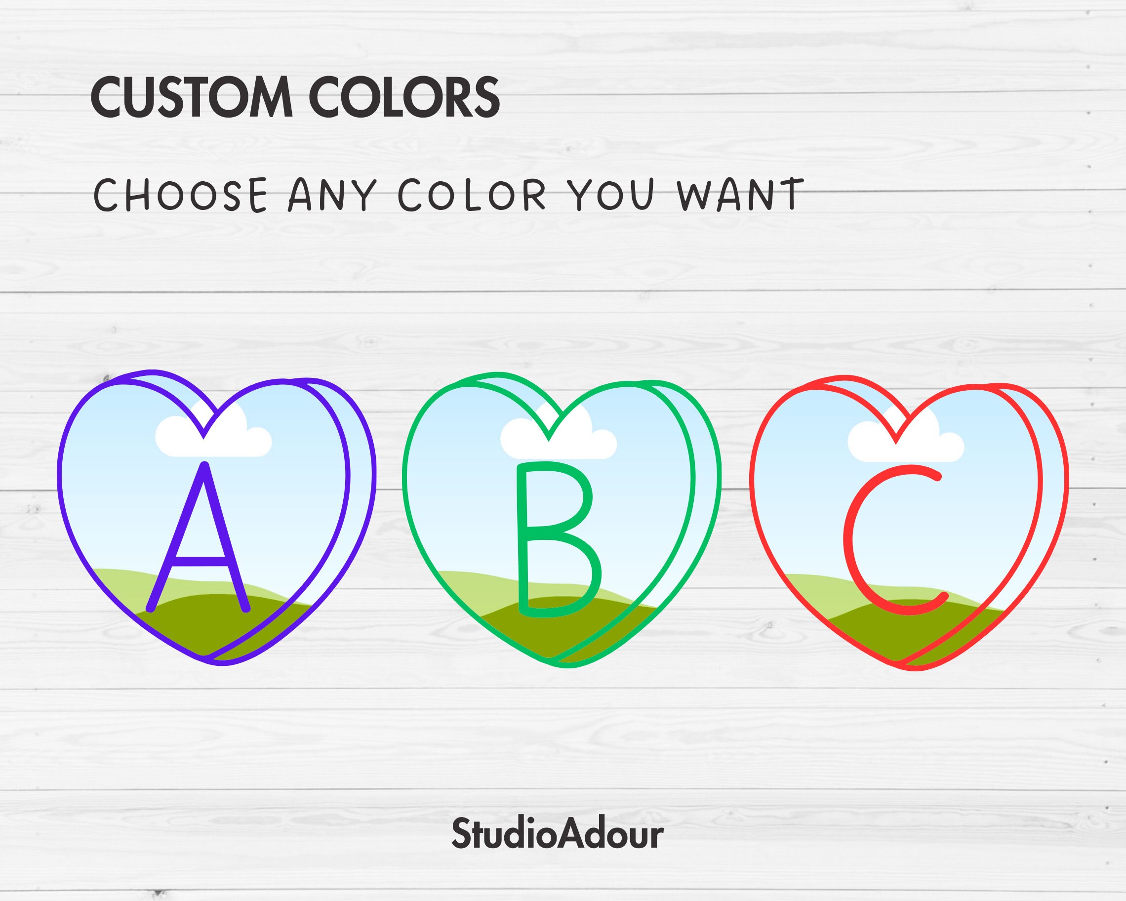 Design Your Own Heart Letters on Canva, Heart Alphabet Canva Template ...