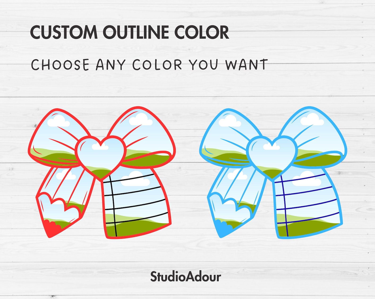 Teacher Pencil Bow Canva Template, Drag & Drop, Coquette Bow ...