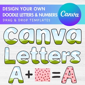 Design Your Own Doodle Letters on Canva, Doodle Alphabet Canva Template ...