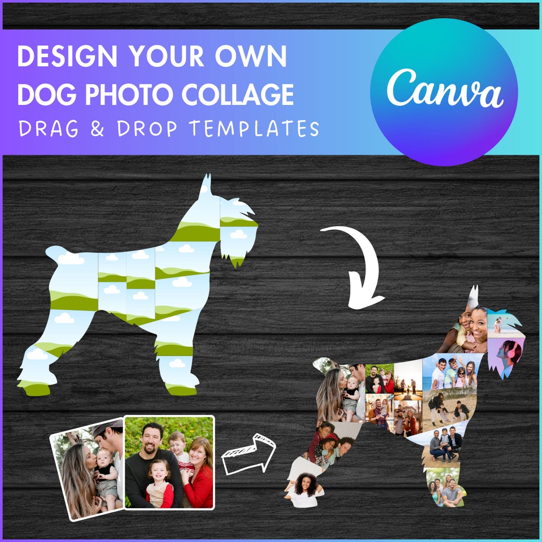 Design Your Own Schnauzer Photo Collage in Canva, Editable Dog Collage ...